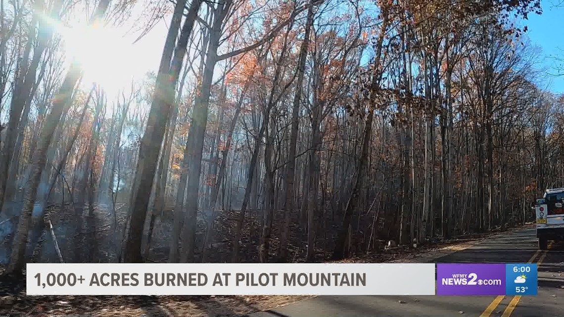 Firefighters reach day four of battling the wildfire at Pilot Mountain ...