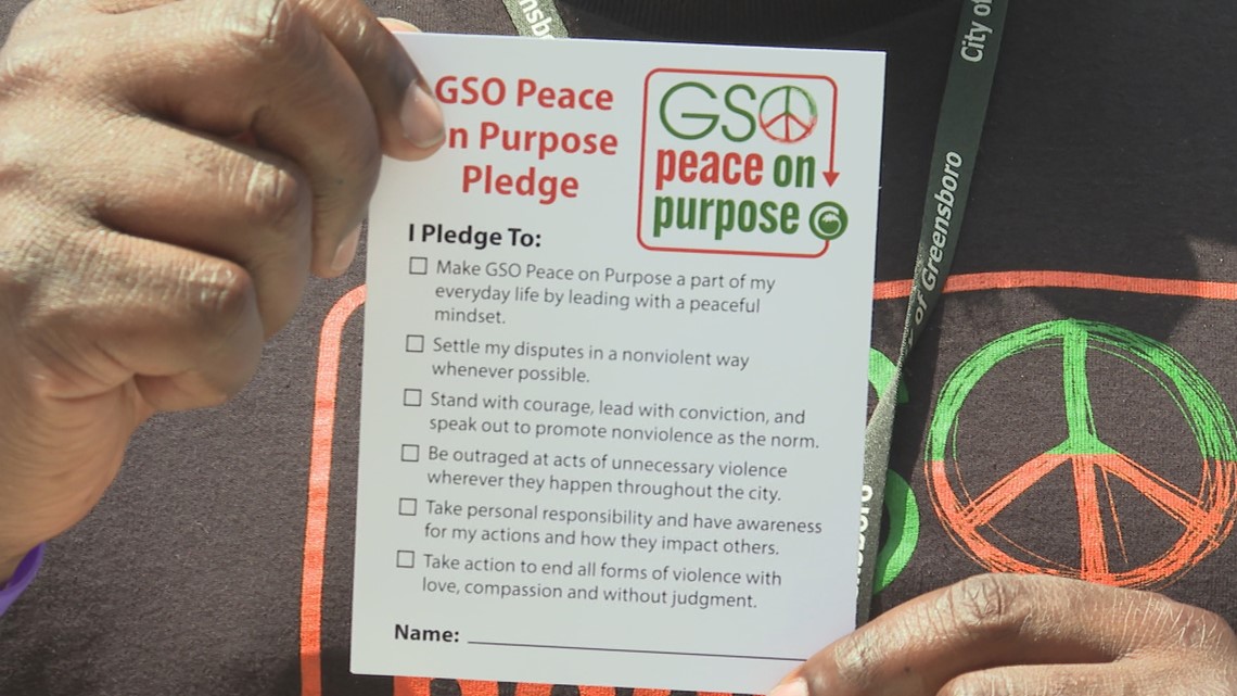 Greensboro new program promises to Pledge Peace on Purpose | wfmynews2.com
