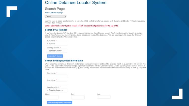 ICE has online tool to find detainees | wfmynews2.com