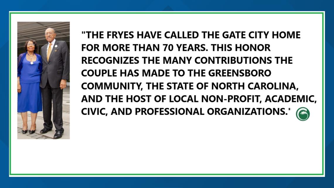 Henry & Shirley Frye get key to the City of Greensboro | wfmynews2.com