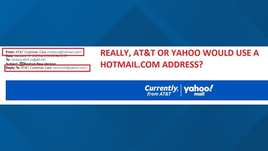 AT&T and Yahoo email to customer isn't real | wfmynews2.com