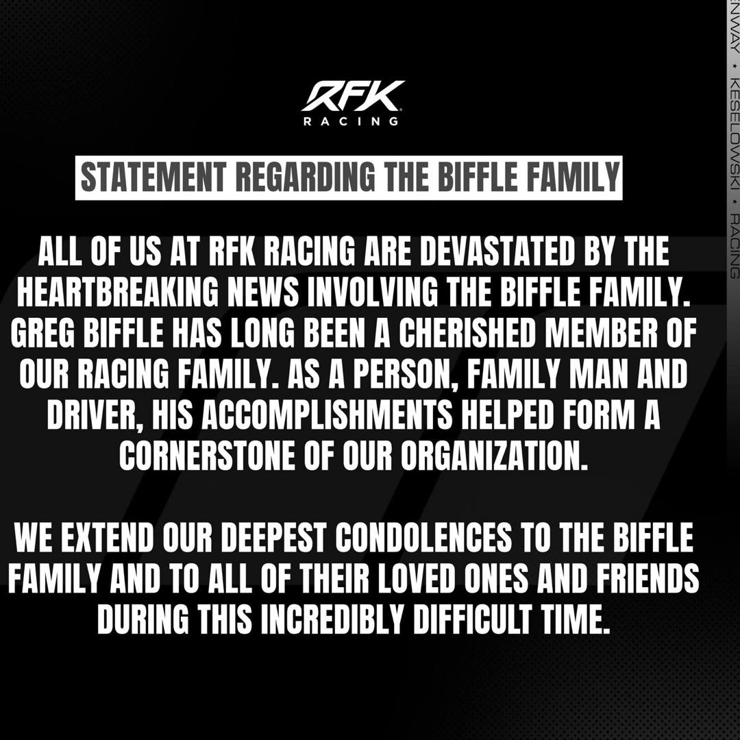NASCAR community, leaders reacts to tragic death of the Biffle family ...