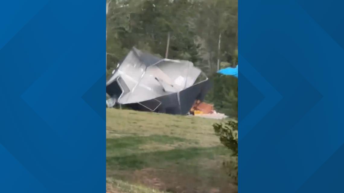 out building blows away gso | wfmynews2.com