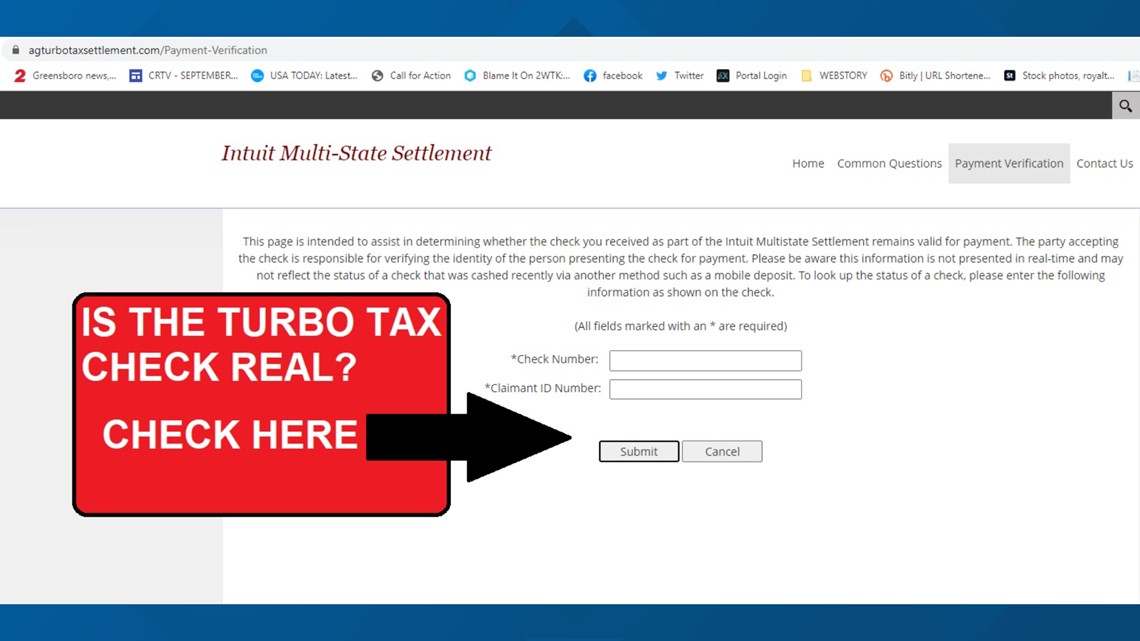 Turbo Tax Checks: How to make sure it's for real | wfmynews2.com