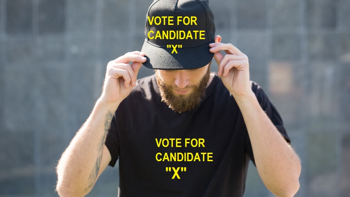 Can you wear clothes or a hat with a candidate on it to vote ...