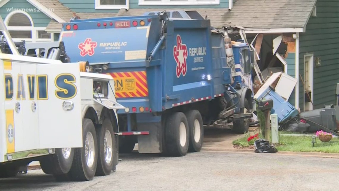 Garbage Truck Slammed Into a House & Destroys A Classic Car | wfmynews2.com