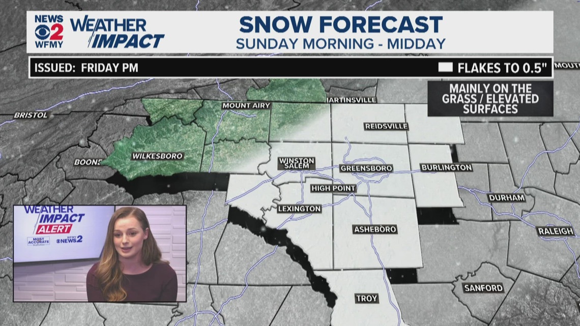 Sunday snow may only be a trace; Meteorologist Claire Fry shares latest ...