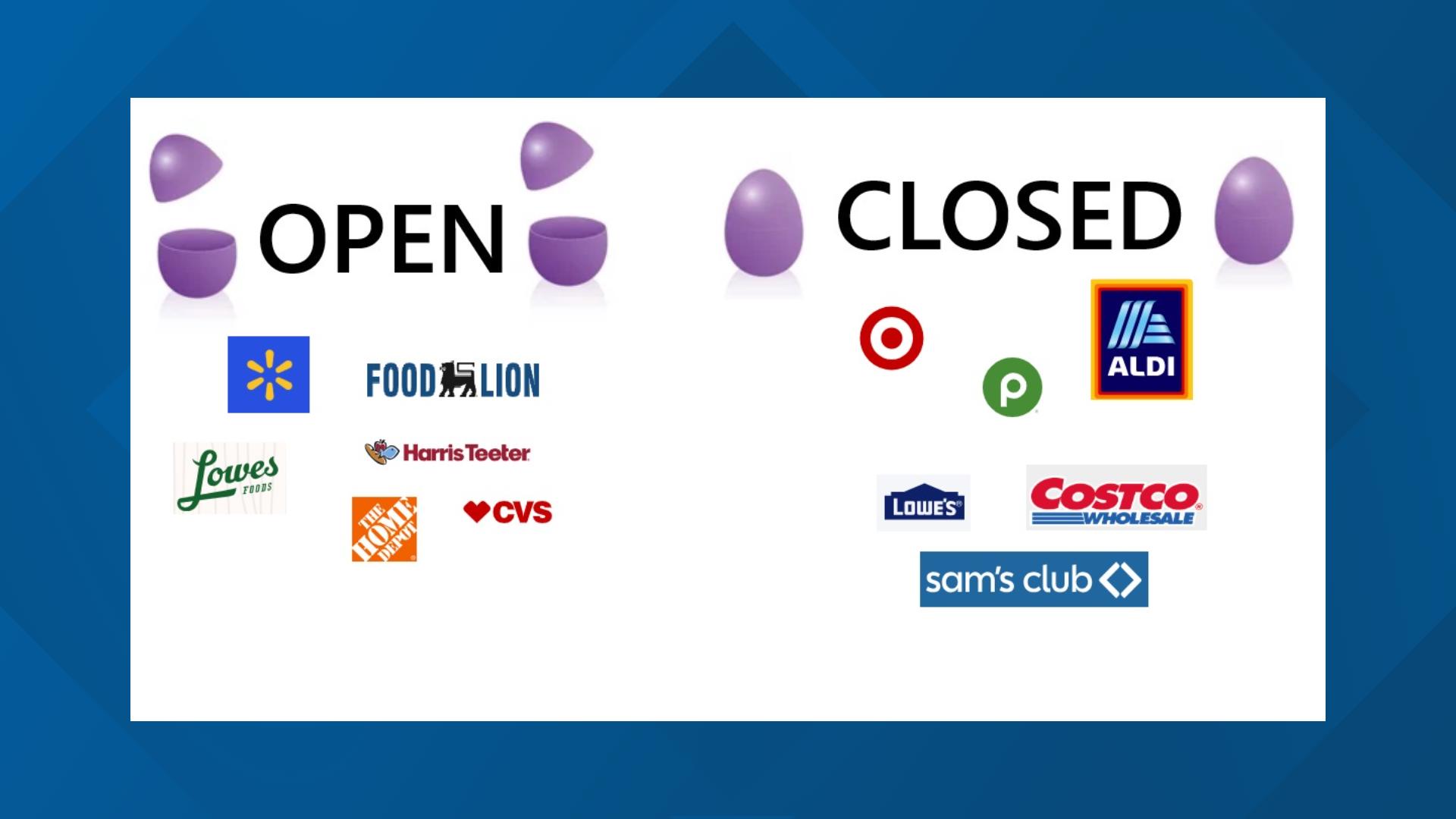 What's open and closed on Easter Sunday | wfmynews2.com