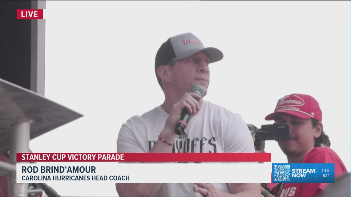 Head Coach Rod Brind'Amour speaks at Canes Victory Parade | wfmynews2.com