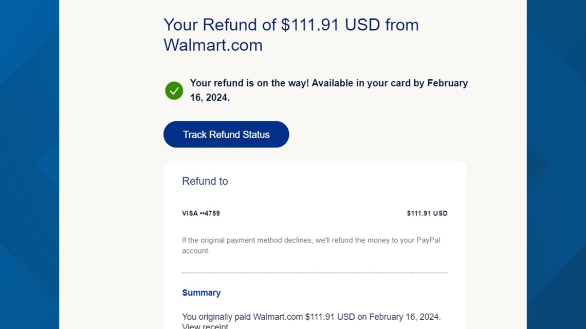 Walmart Refund email isn't for real | wfmynews2.com