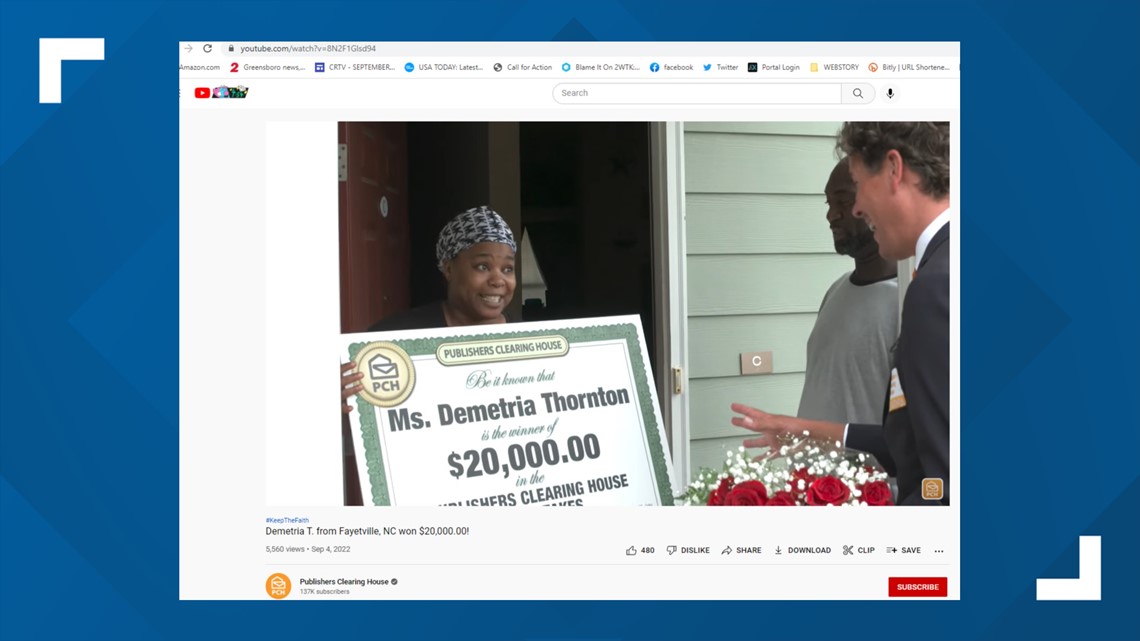 Publishers Clearing House Prize Patrol Awards NC woman $20,000 ...