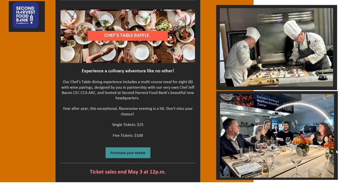 Win a custom dining experience for 8: Second Harvest Chef's Table ...