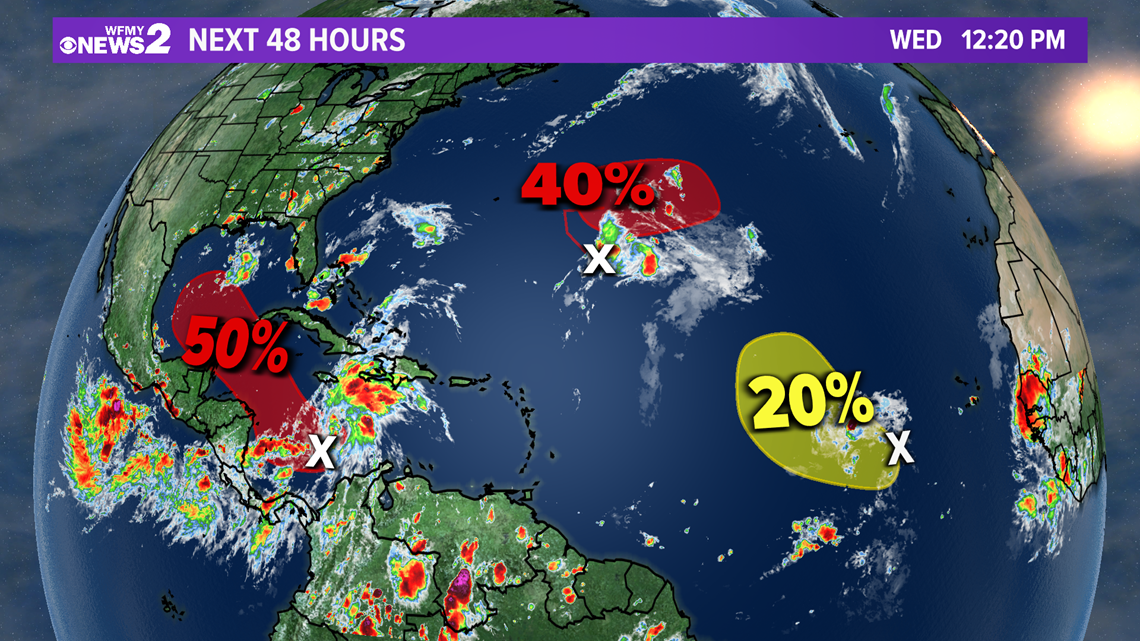 Three Areas to Watch in the Tropics Wednesday | wfmynews2.com