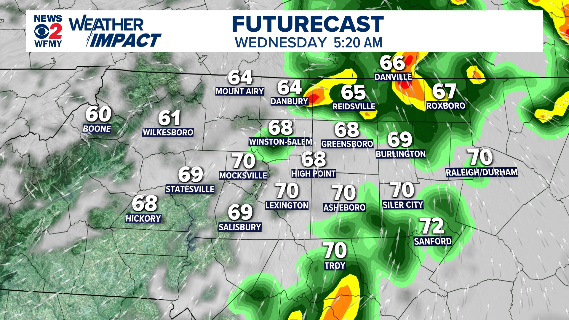 Thunderstorm Threat Overnight in Piedmont | wfmynews2.com