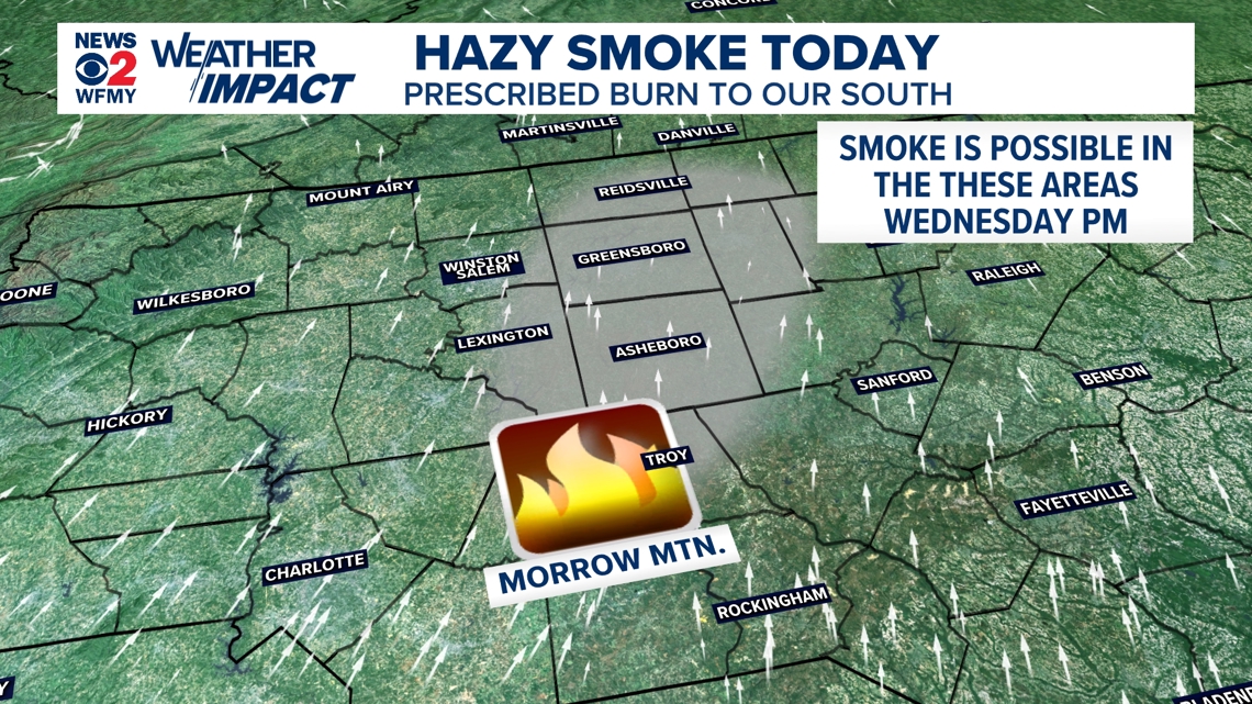 Piedmont sees smoke from Morrow Mountain Park burn | wfmynews2.com