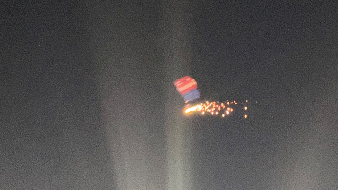 Aflame object flying over Greensboro | wfmynews2.com