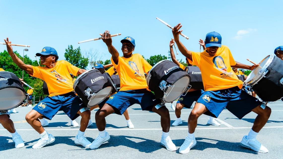 NC A&T's Blue and Gold Marching Machine, Cold Steel drumline prep for ...