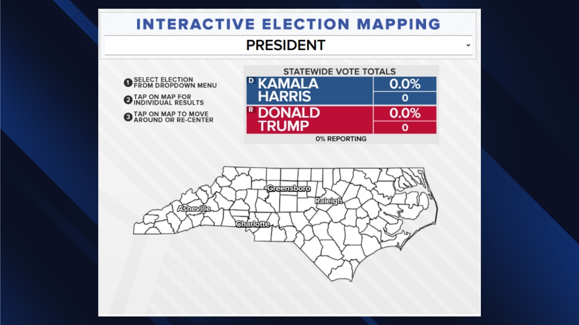 2024 Election Map: See North Carolina county-by-county results ...