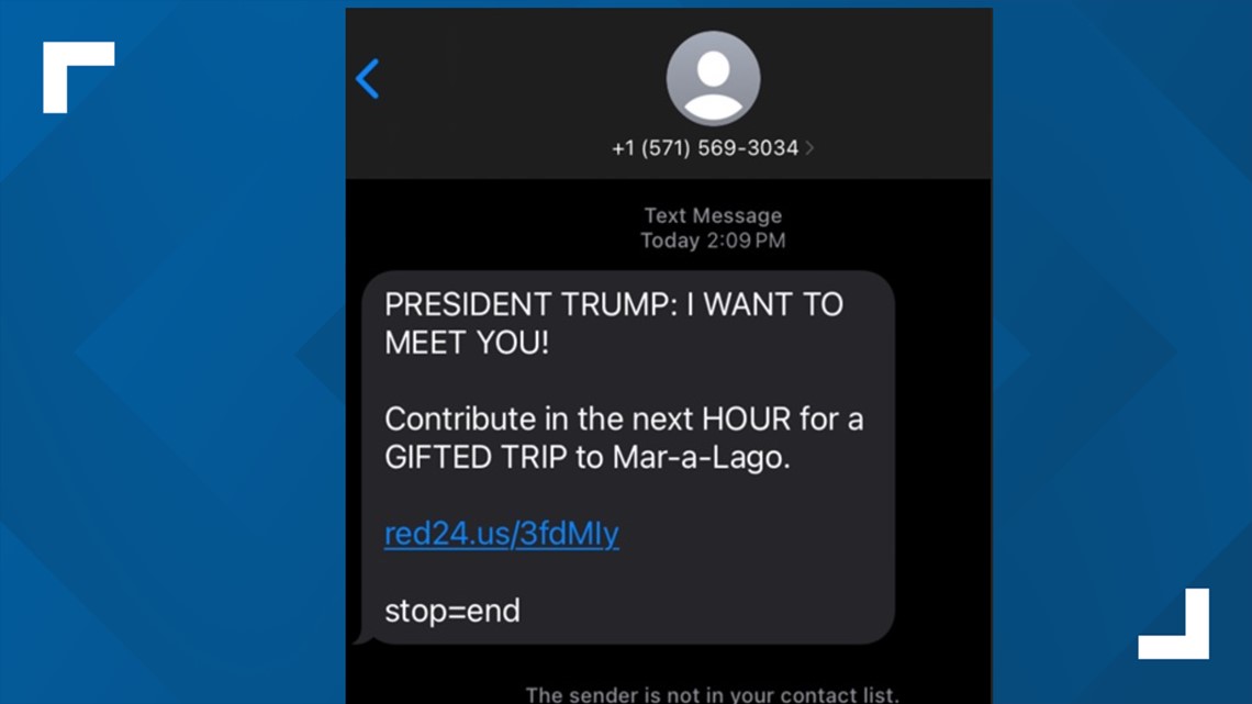 Trump text about campaign donations and Mar-a-Lago | wfmynews2.com
