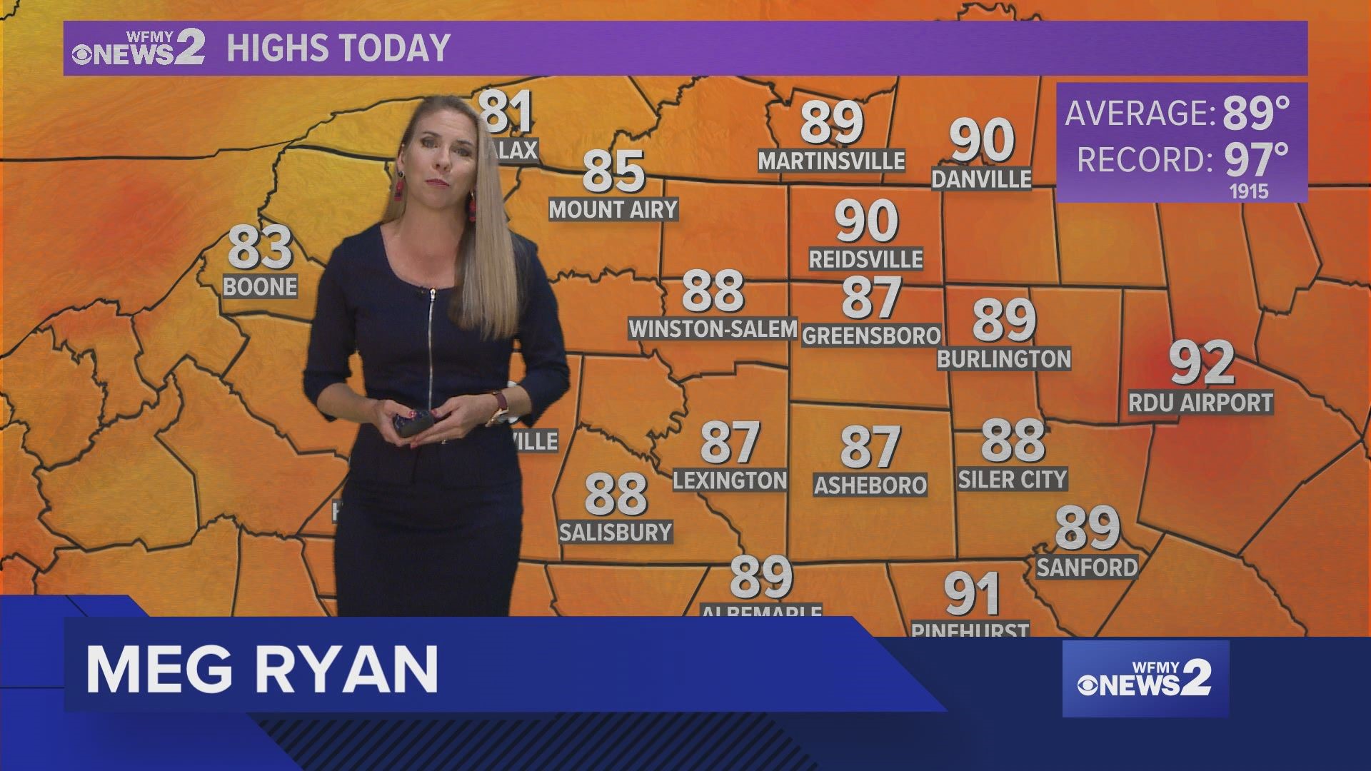 Meg Ryan Evening Weather Update 07/15/2023 | wfmynews2.com