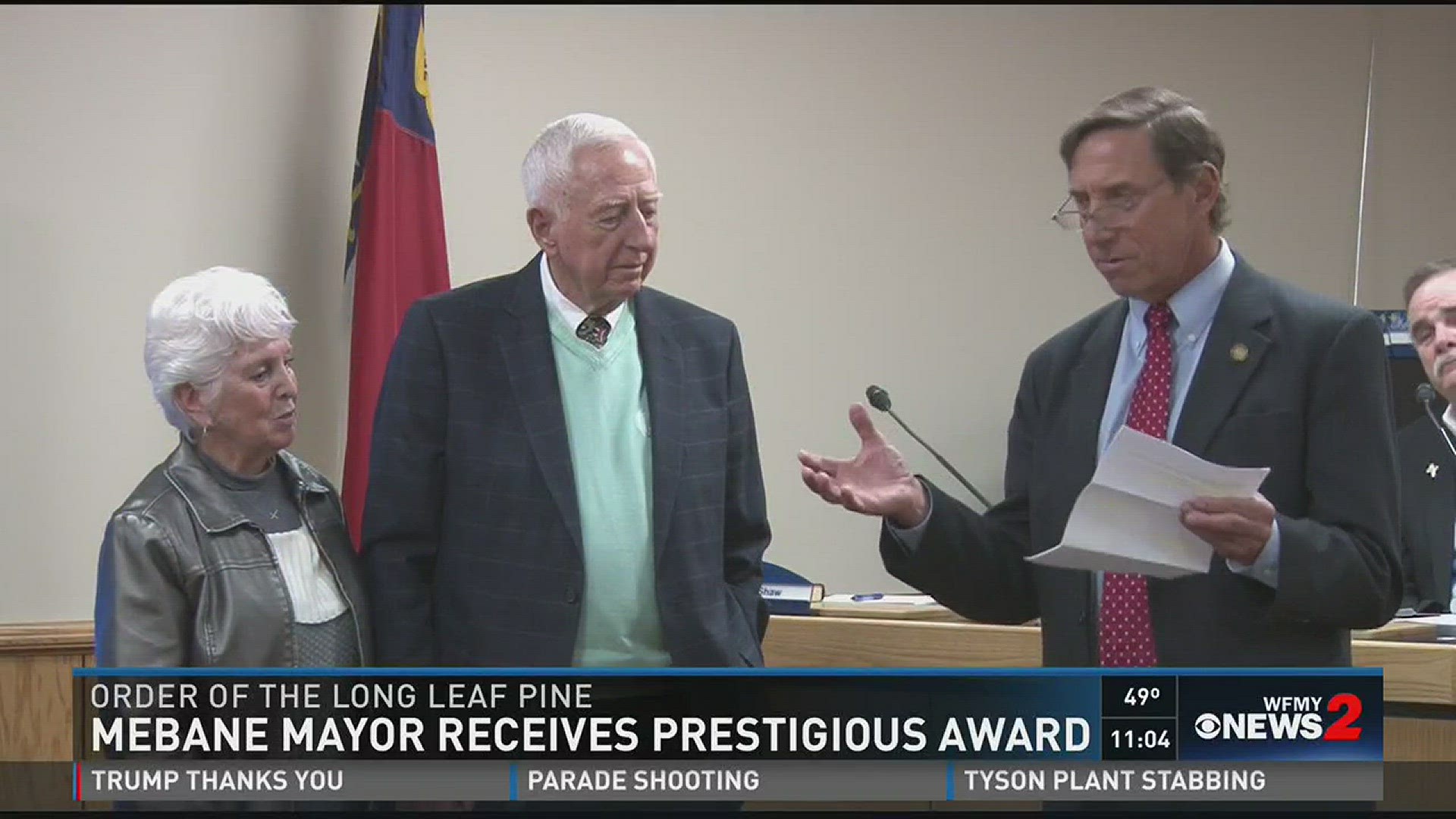 Mebane Mayor Receives Top Award From Governor's Office | wfmynews2.com