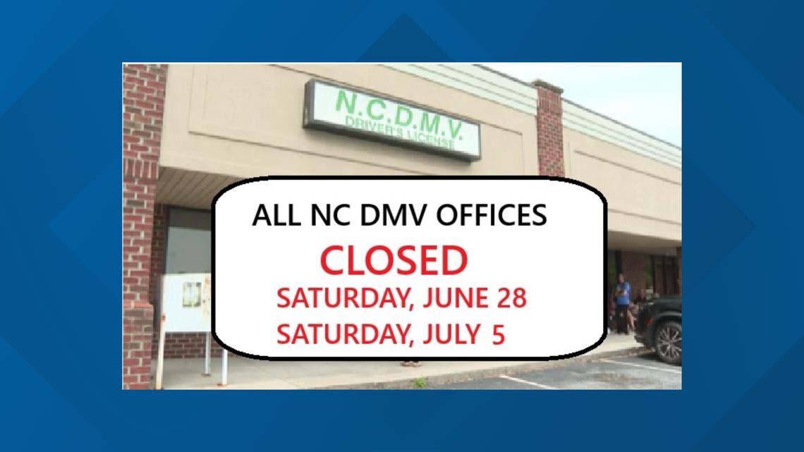 ALL NC DMV offices will be closed the next two Saturdays | wfmynews2.com