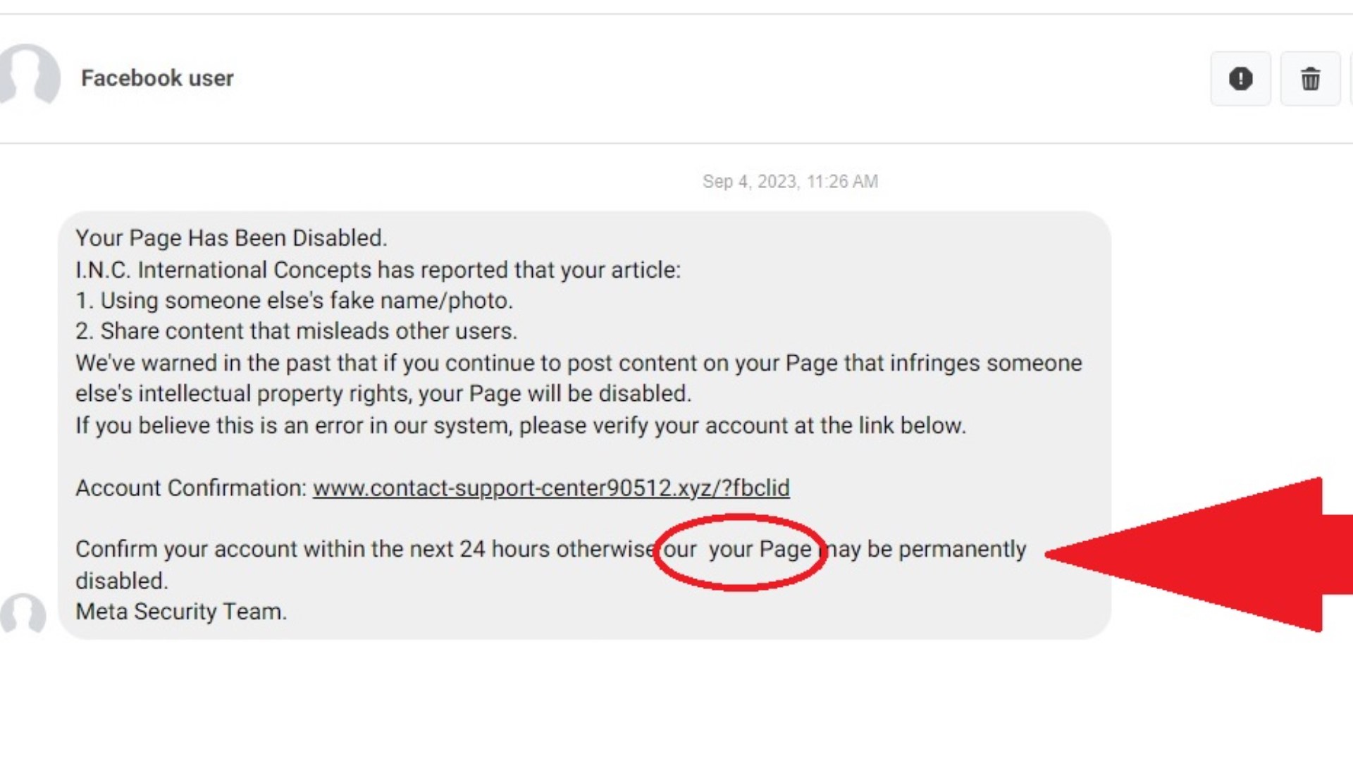 Is this message from Facebook about disabling my page real? | wfmynews2.com