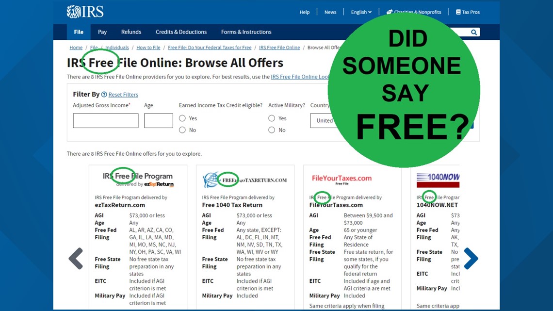 Filing taxes for free: How do it through the IRS | wfmynews2.com