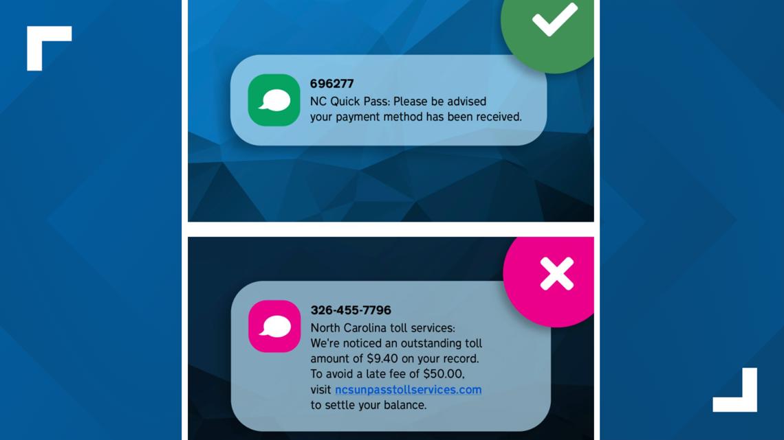 NC Quick Pass users warned of text scams by police | wfmynews2.com