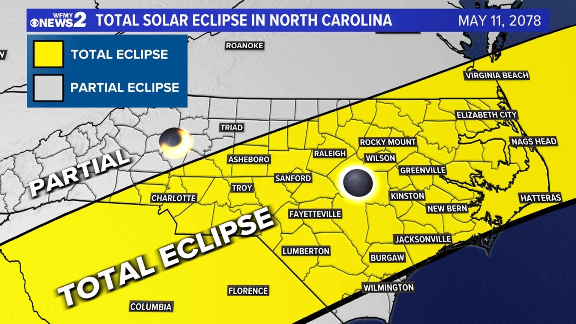 Next total solar eclipse in North Carolina | May 11, 2078 | wfmynews2.com