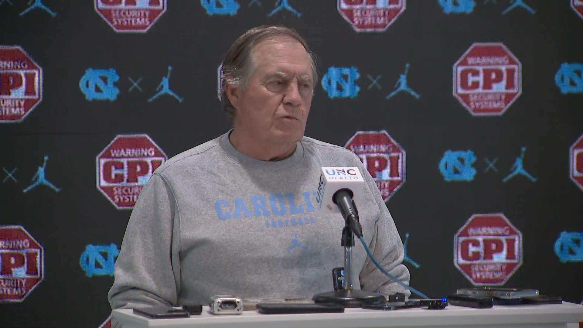 Bill Belichick denies seeking early departure from UNC | Full Presser ...