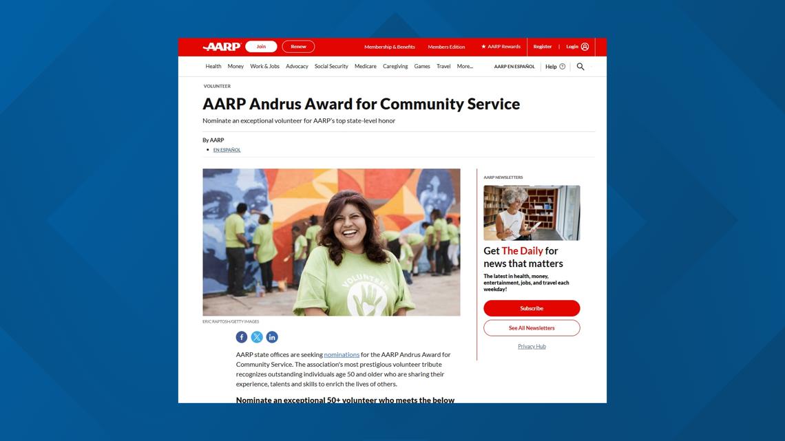 Nominate a 50+ volunteer in your community for the AARP Andrus Award ...