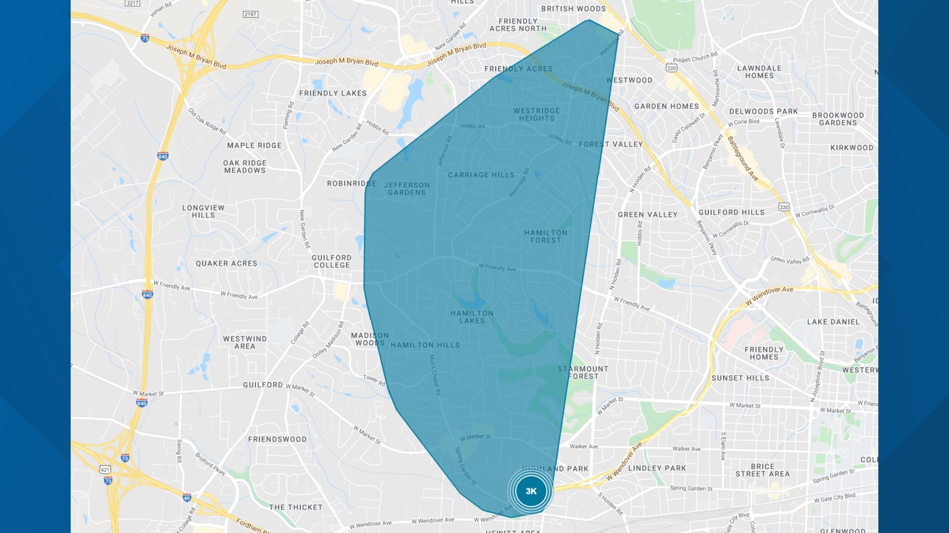 Duke Energy reports 3,300 without power in Greensboro | wfmynews2.com