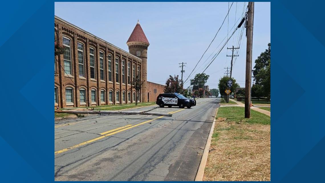 Fallen telephone pole in Graham closes road | wfmynews2.com