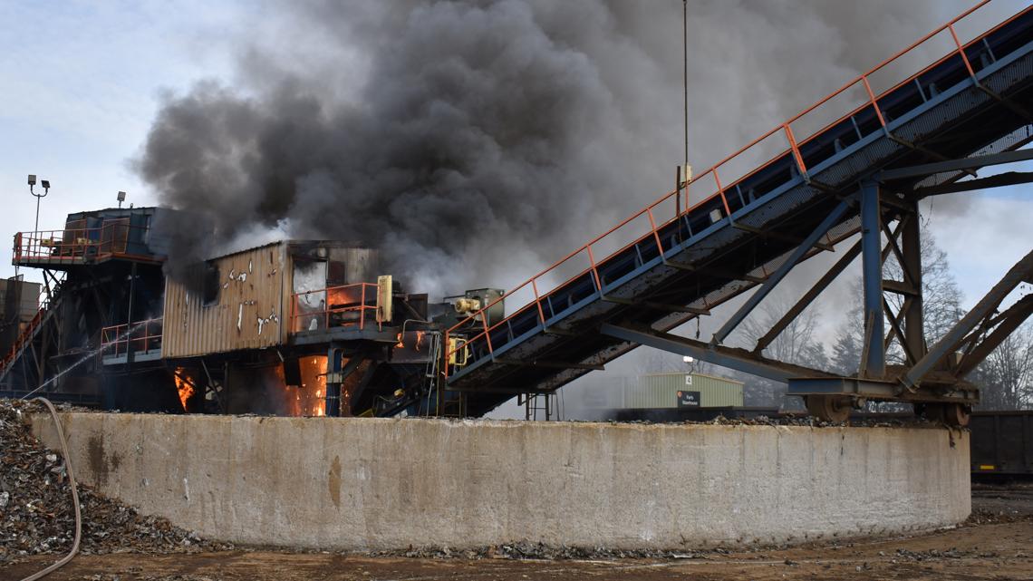 Fire crews battle fire at OmniSource Corporation in Kernersville ...