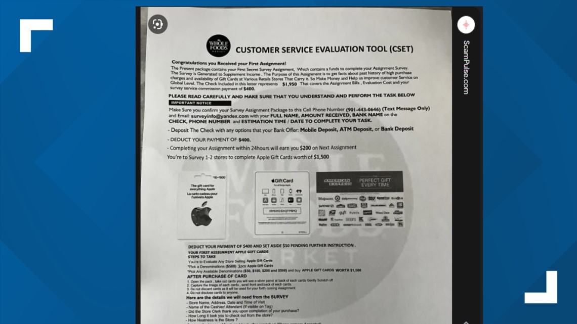 Fake Mystery Shopping letter making the rounds | wfmynews2.com