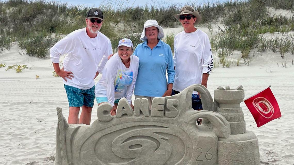 NC sand artists celebrate Canes Stanley Cup win with amazing sand ...