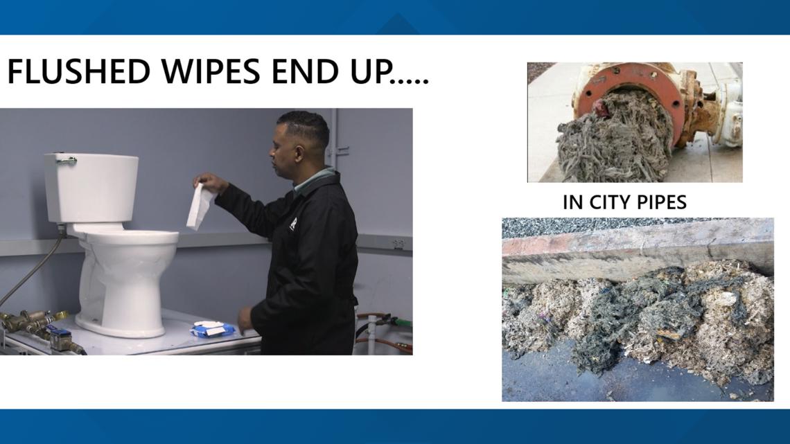 Flushable wipes do flush, but they don't breakdown, causing pipe ...