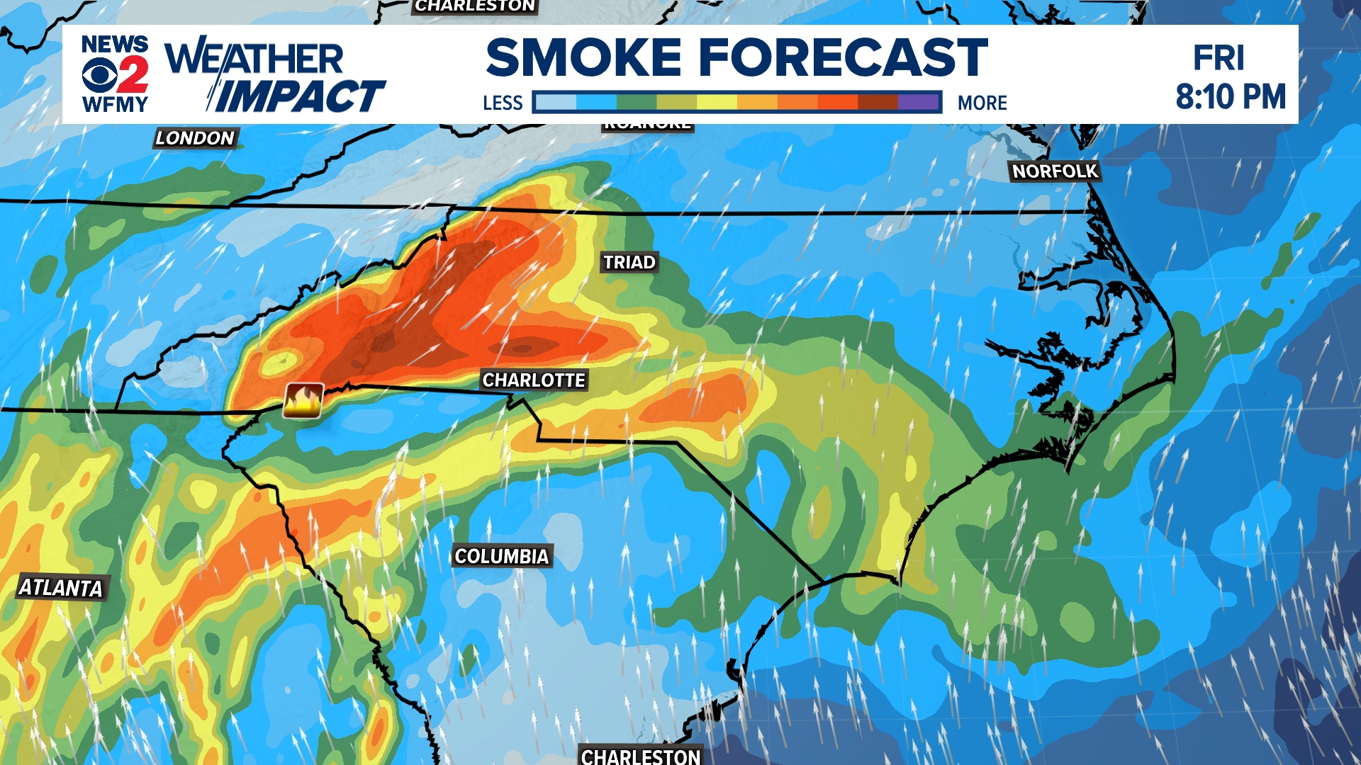 Western wildfires send smoke east toward the weekend | wfmynews2.com