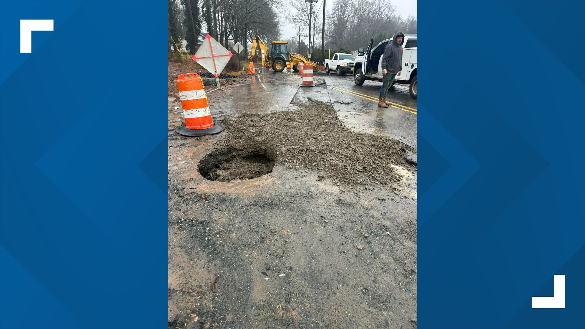 Pavement failure causes road closure in Walnut Cove | wfmynews2.com