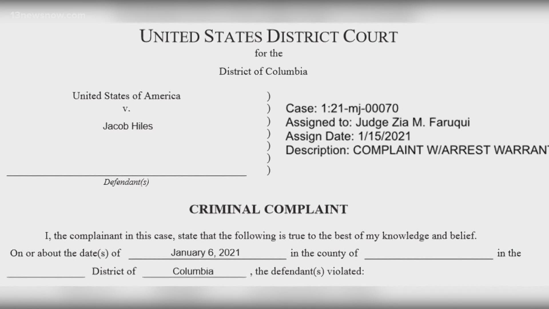 Virginia Beach man facing charges for his connection to Capitol ...